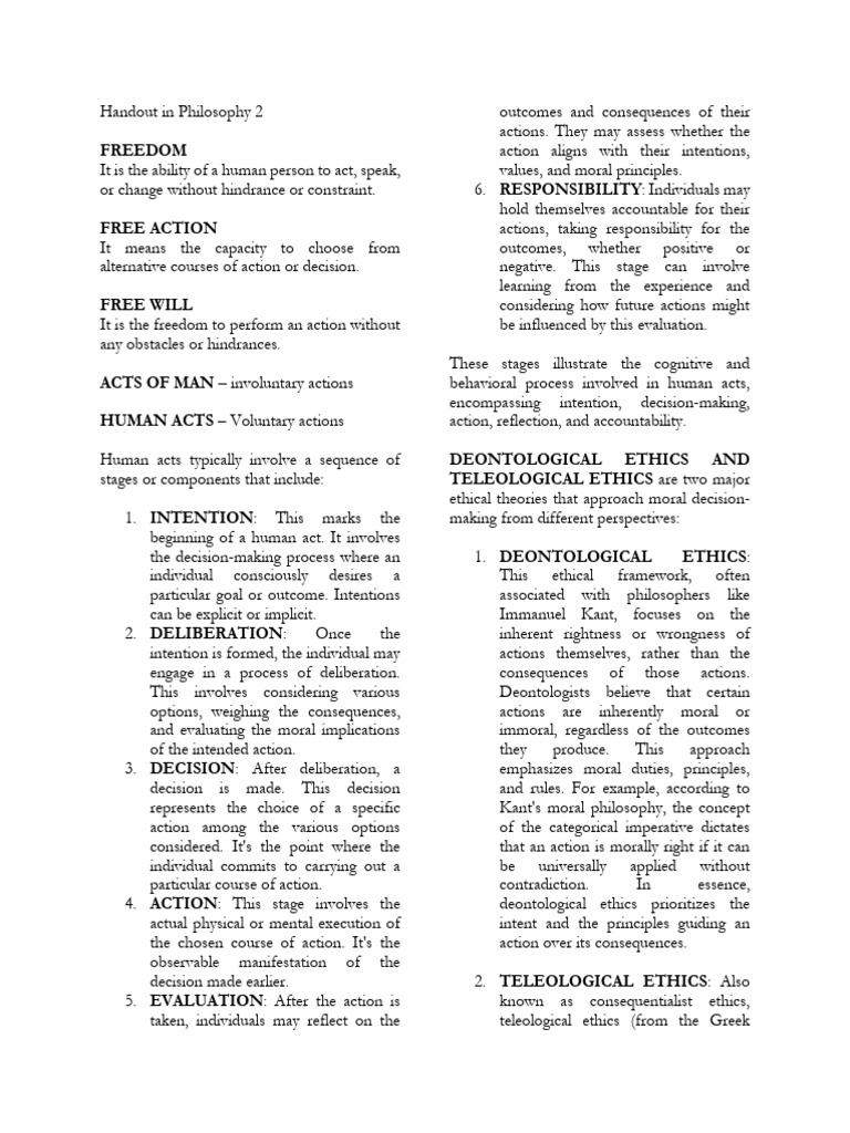 Handout in Philosophy 2 | PDF | Virtue Ethics | Virtue