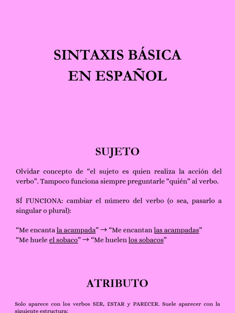 Sintaxis Básica Anna | PDF | Verbo | Asunto (gramática)