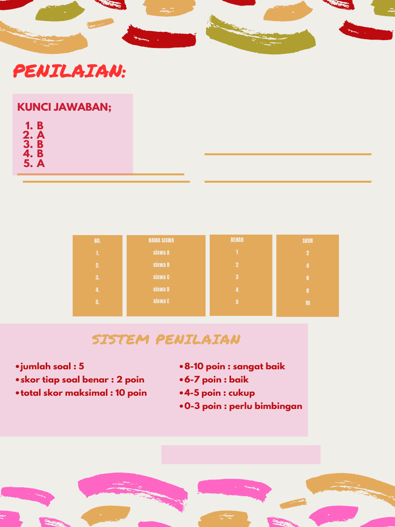 Rapor Prasekolah Sapuan Kuas Warna-Warni PDF | PDF