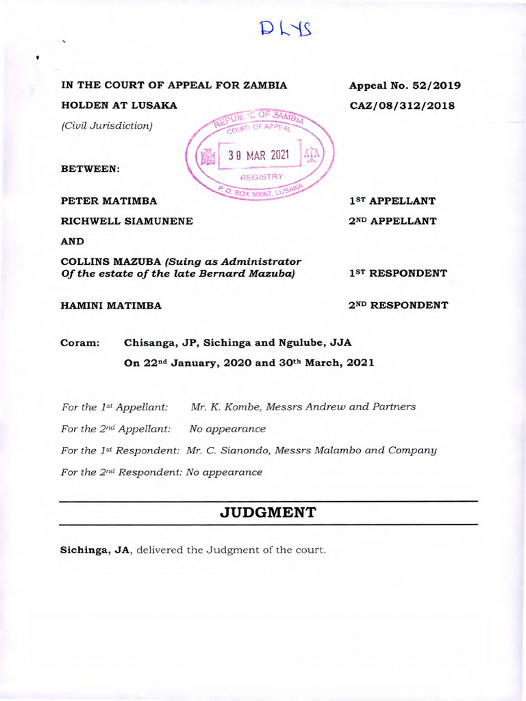 Matimba Appeal on Farm Ownership | PDF | Equity (Law) | Appeal