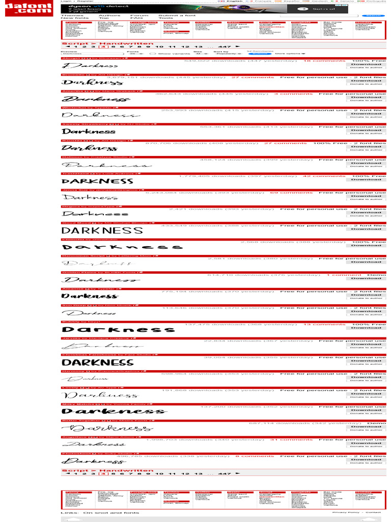 Script Handwritten Fonts Dafont - Com 3 | PDF | Typefaces | Serif