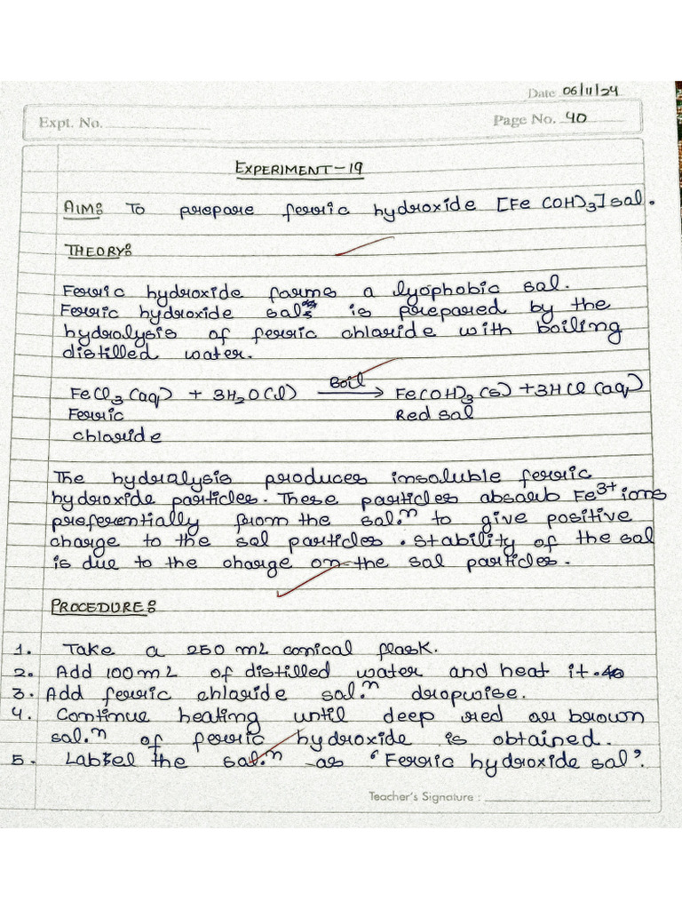 Sol of Ferric Hydroxide | PDF