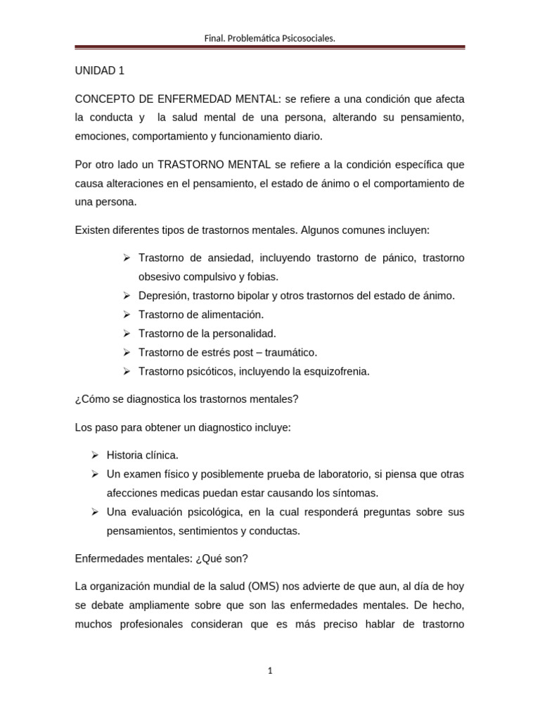 Final Problematica | PDF | Trastorno mental | Espectro autista