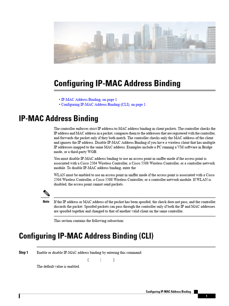 m Configuring Ip-mac Address Binding | PDF | Computer Network | Wireless Lan