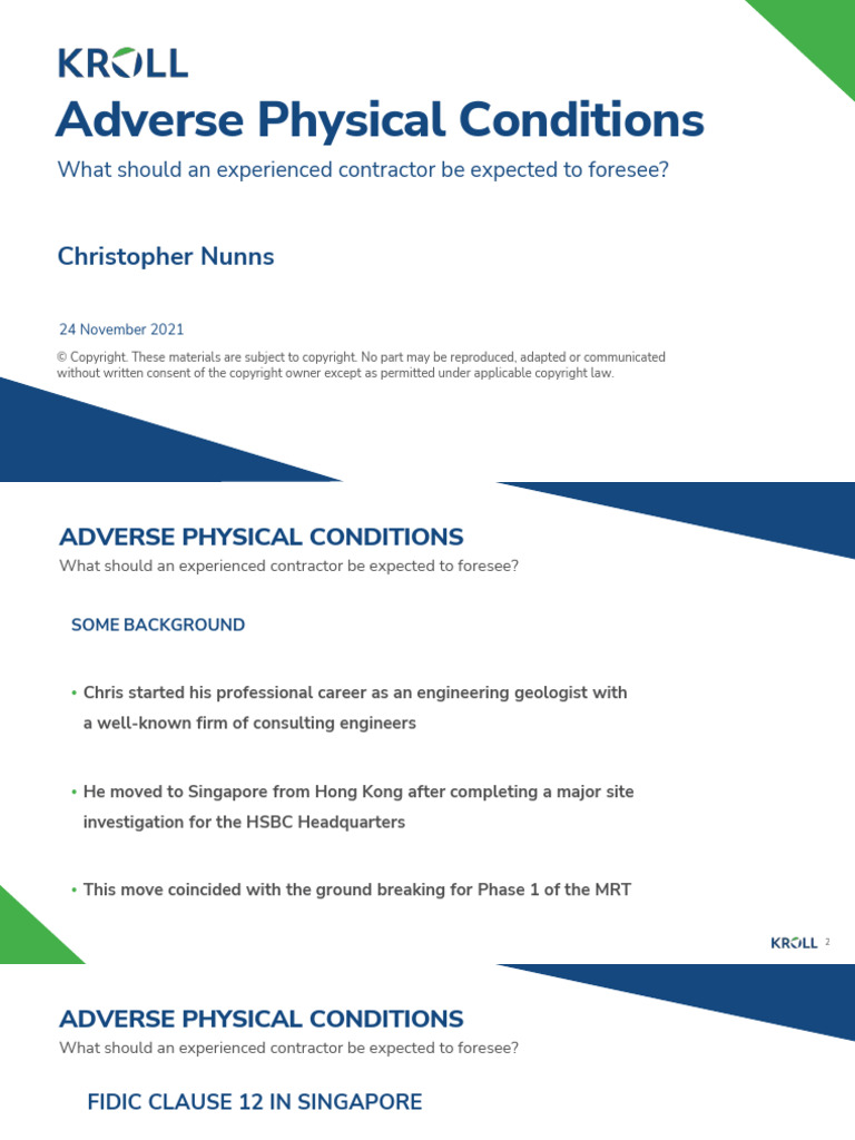 WEBINAR - What Should An Experienced Contractor Be Expected To Foresee ...