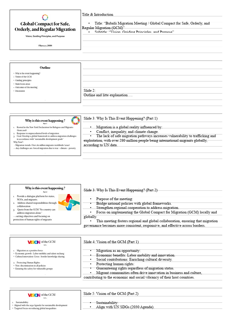 Global Compact of Migration Presentation With Index Cards | PDF | Human ...