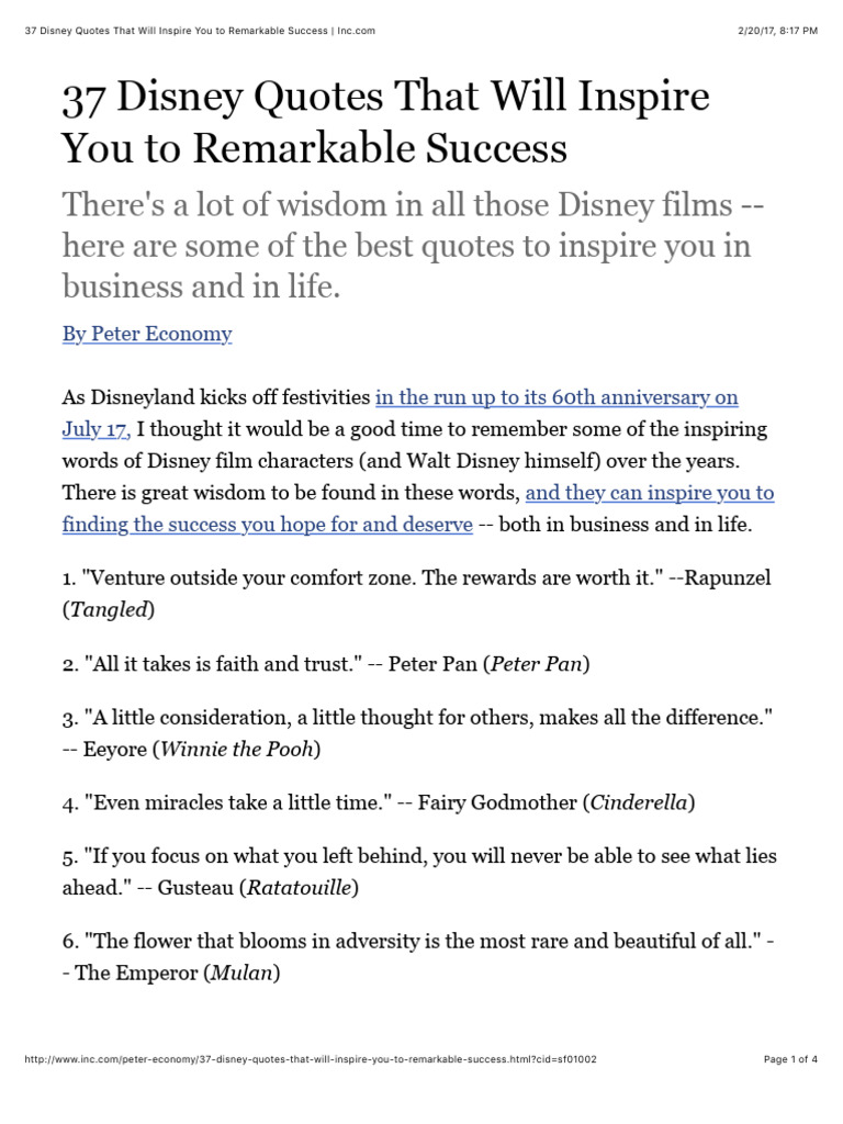 37_Disney_Quotes_That_Will_Inspire_You_to_Remarkable_Success (1) | PDF ...