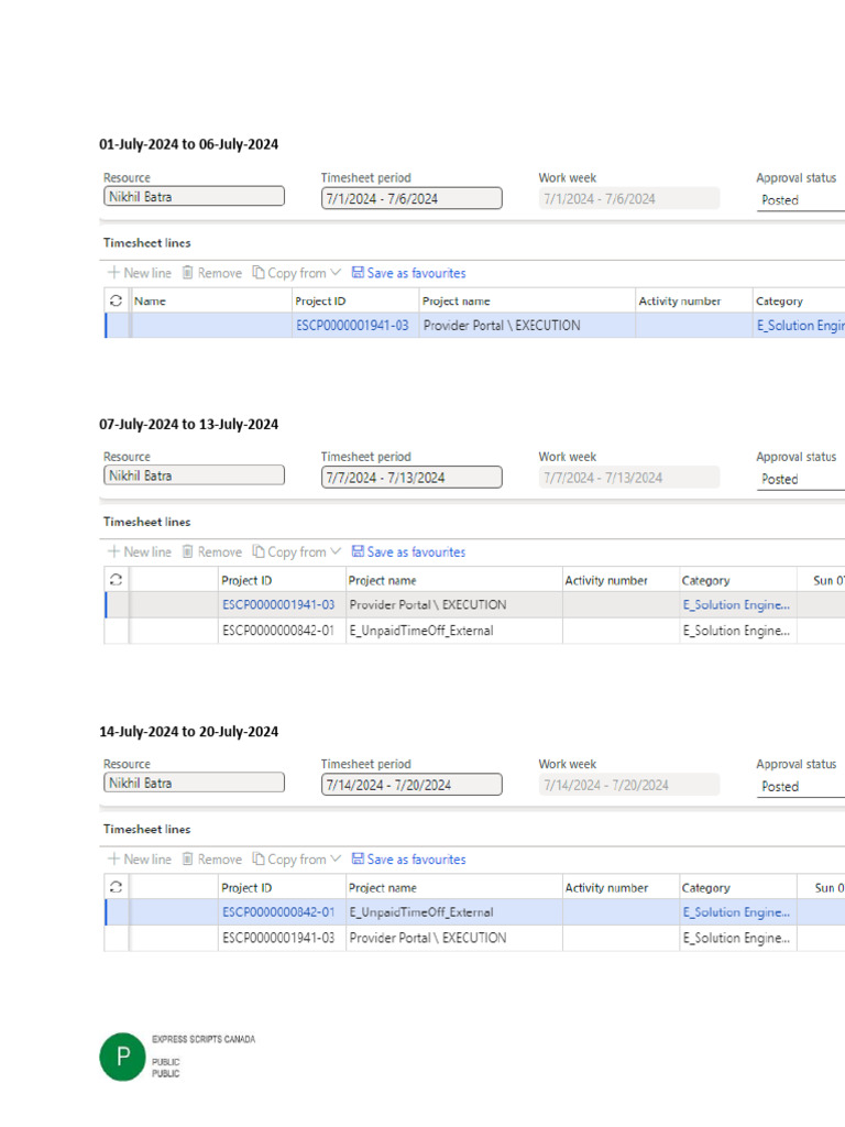 Timesheet July Nikhil Batra | PDF