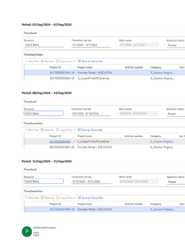 Timesheet September Nikhil Batra | PDF