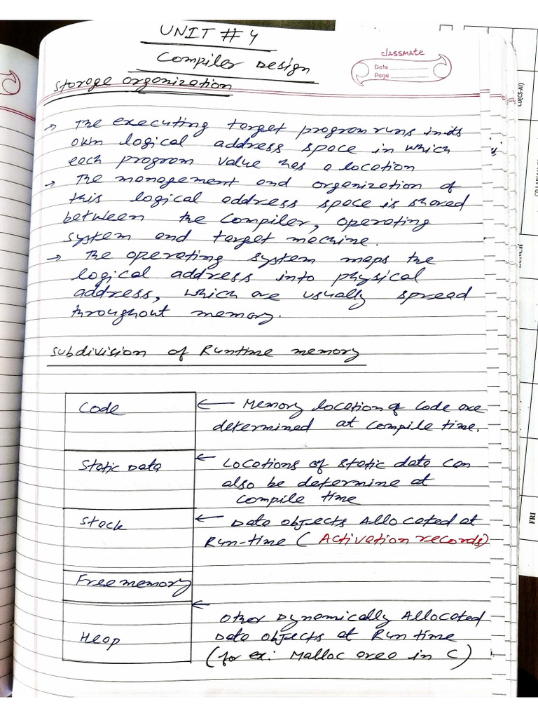 COMPILER DESIGN UNIT 4 NOTES | PDF