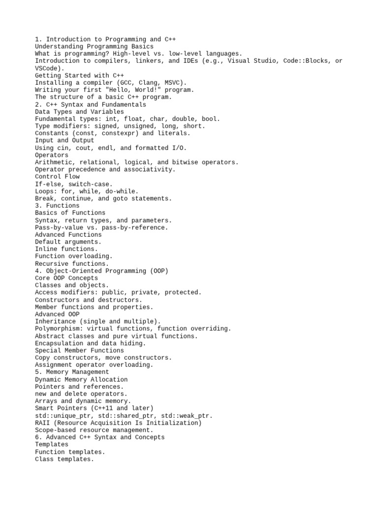 RoadMap C++ | PDF | C++ | Pointer (Computer Programming)