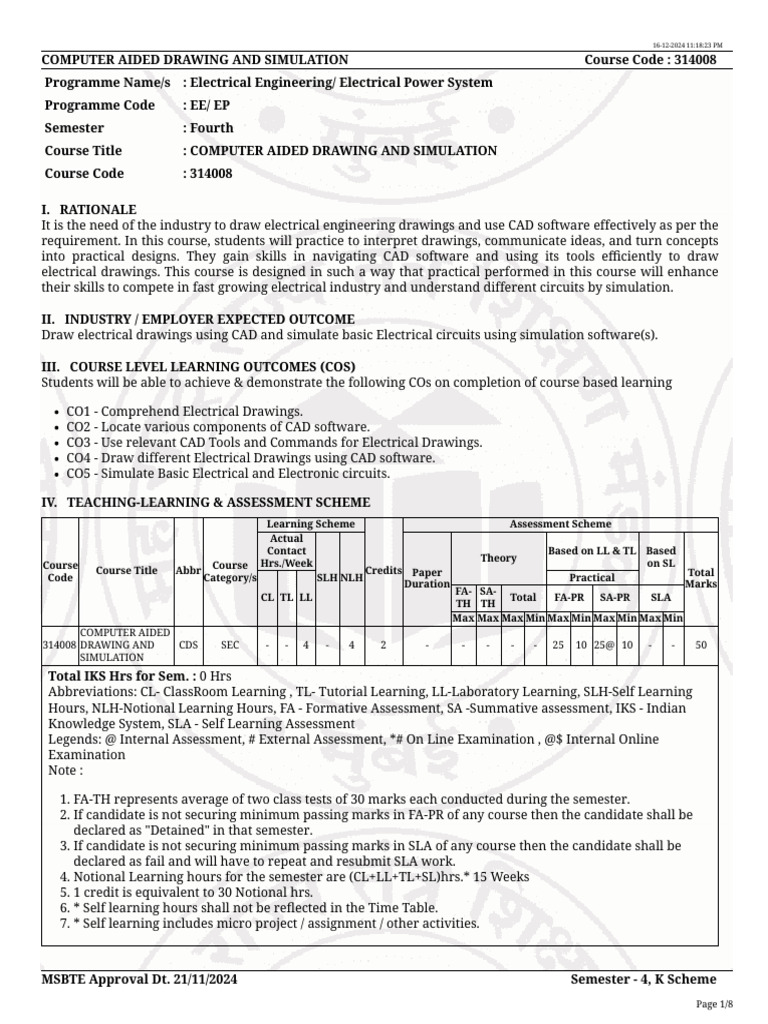 314008-Computer Aided Drawing and Simulation | PDF | Series And ...