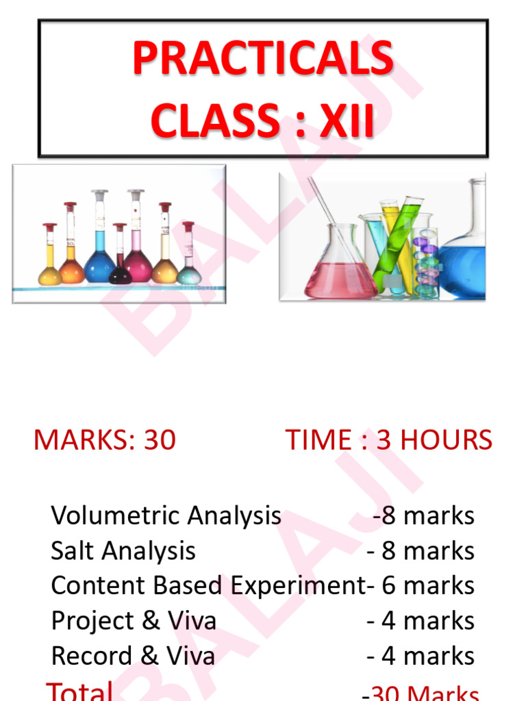Practicals Viva Ppt | PDF | Chemistry | Titration