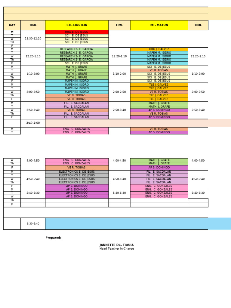 GRADE-10 NEW CLASS-SCHEDULE | PDF