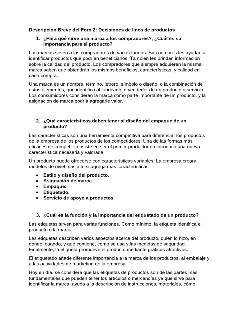 Foro 2 D. de Op. | PDF | Marca | Producto (Negocio)
