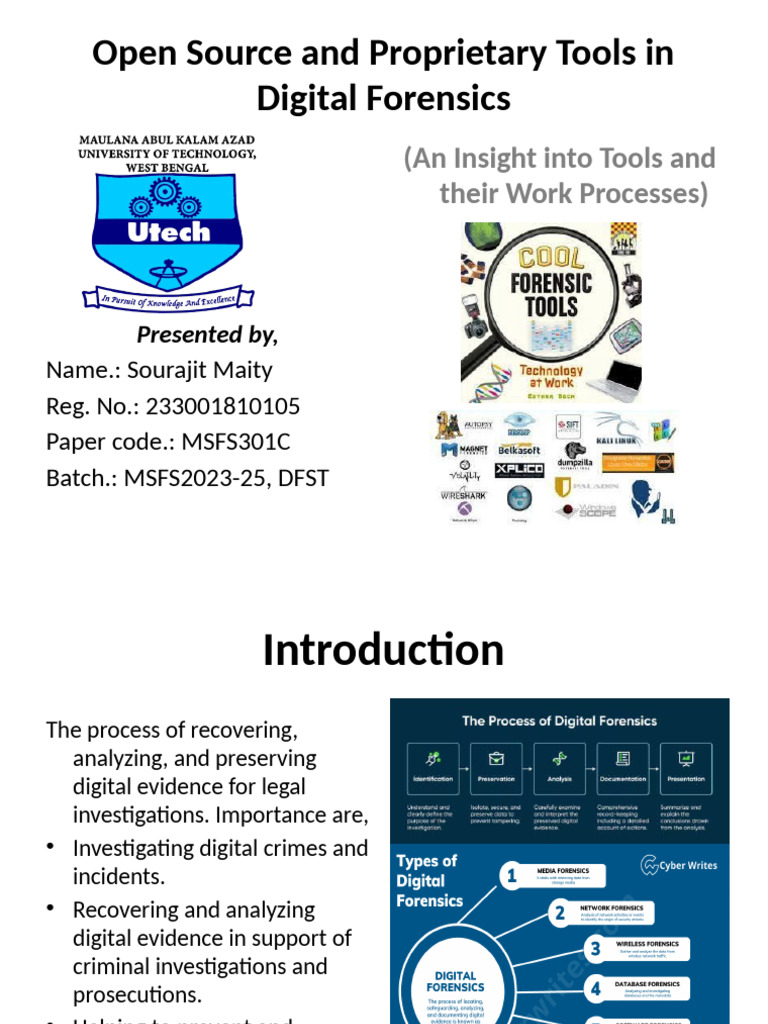 Open Source and Proprietary Tools in Digital Forensics | PDF | Digital Forensics | Computing