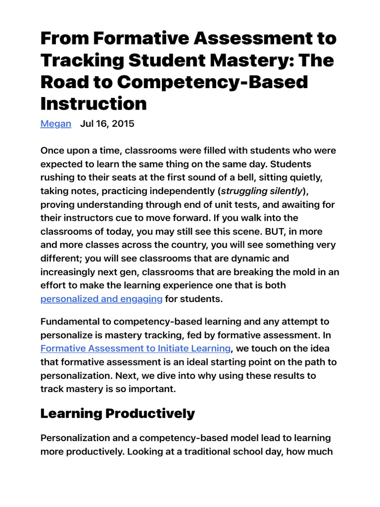 The Road To Competency-Based Learning | PDF | Motivation | Motivational