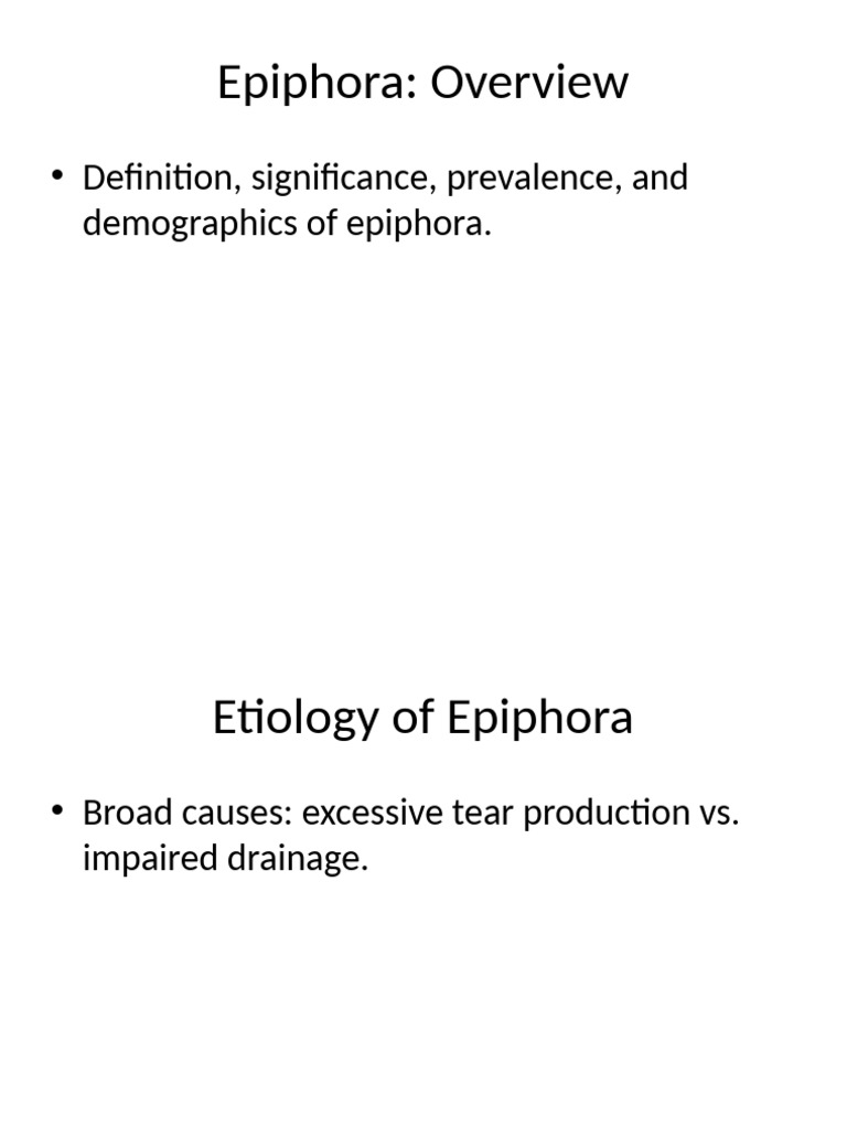 Epiphora_NLDO_Presentation | PDF | Clinical Medicine | Medical Specialties