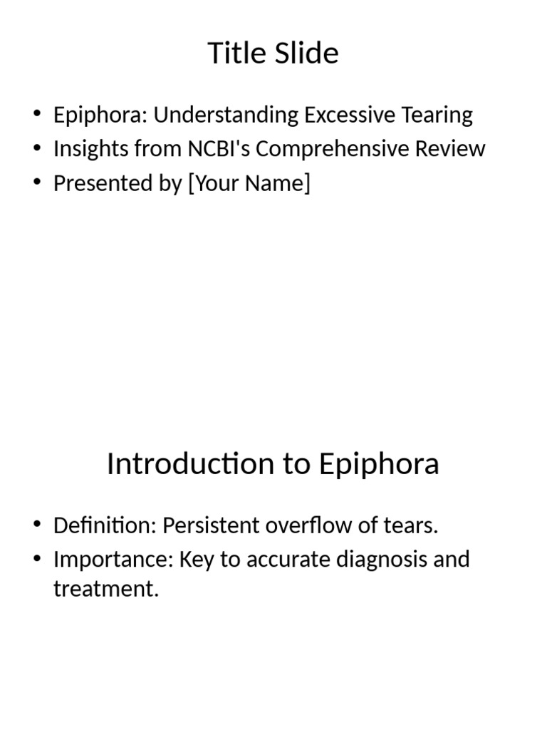 Understanding Epiphora: Causes & Treatment | PDF