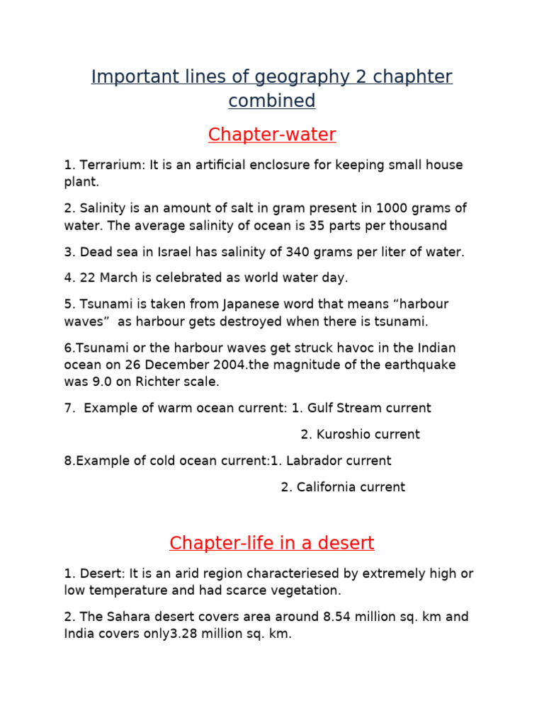 Geography Notes | PDF | Sahara | Desert