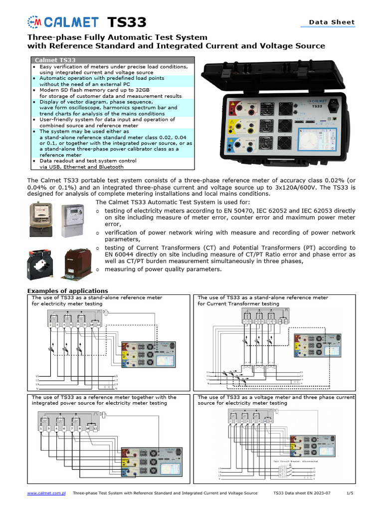 TS33 Three Phase Fully Automatic Test System Data Sheet EN | PDF ...