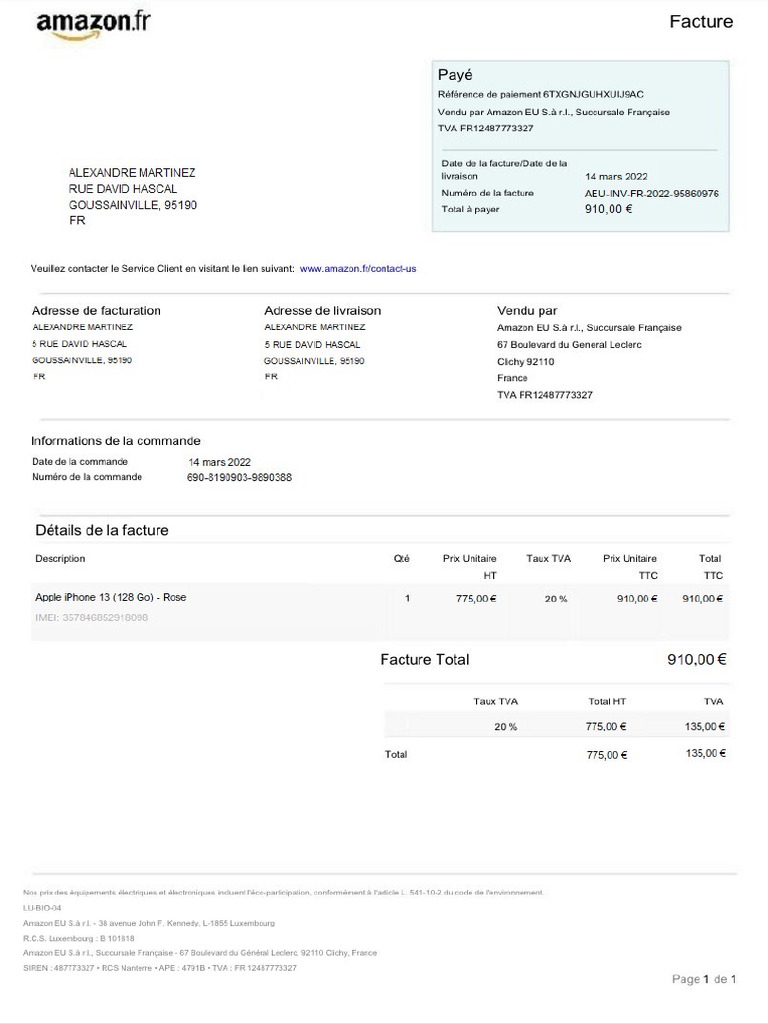 Facture Amazon | PDF