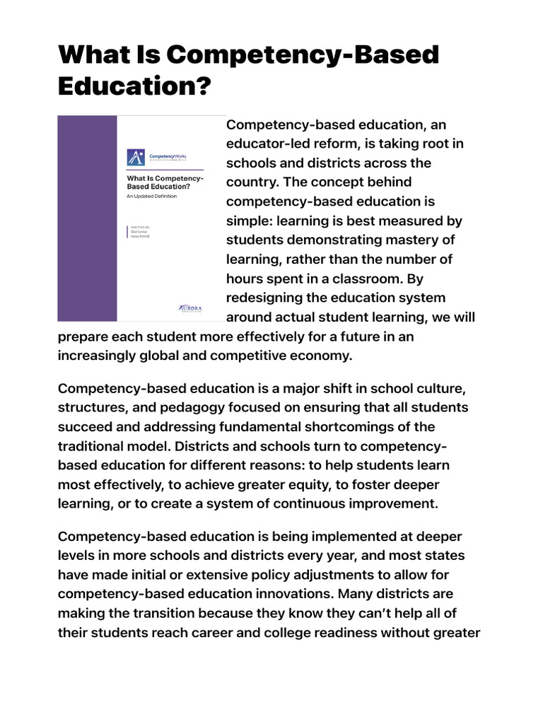 Educators' Guide to Competency-Based Learning | PDF | Learning | Pedagogy