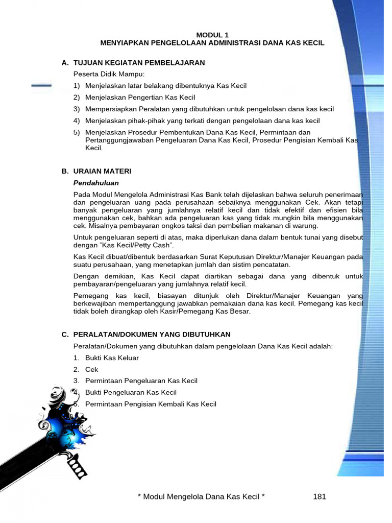 Modul Kas Kecil | PDF