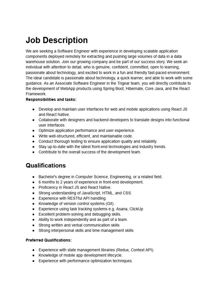 Associate Front End Engineer | PDF | Software | Software Engineering