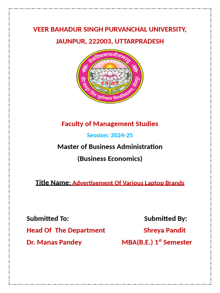 VEER BAHADUR SINGH PURVANCHAL UNIVERSITY | PDF