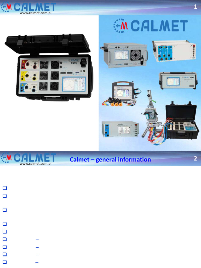 Calmet TS33 Test System Presentation | PDF | Phase (Waves) | Ac Power