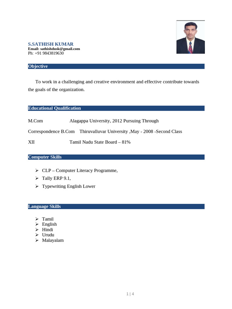 Sathish Resume New 05.02.2024 | PDF