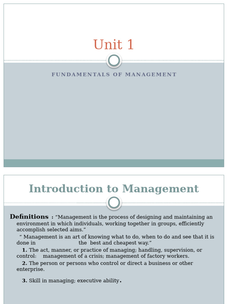 Unit 1 Mcob Part 1 | PDF | Goal | Leadership