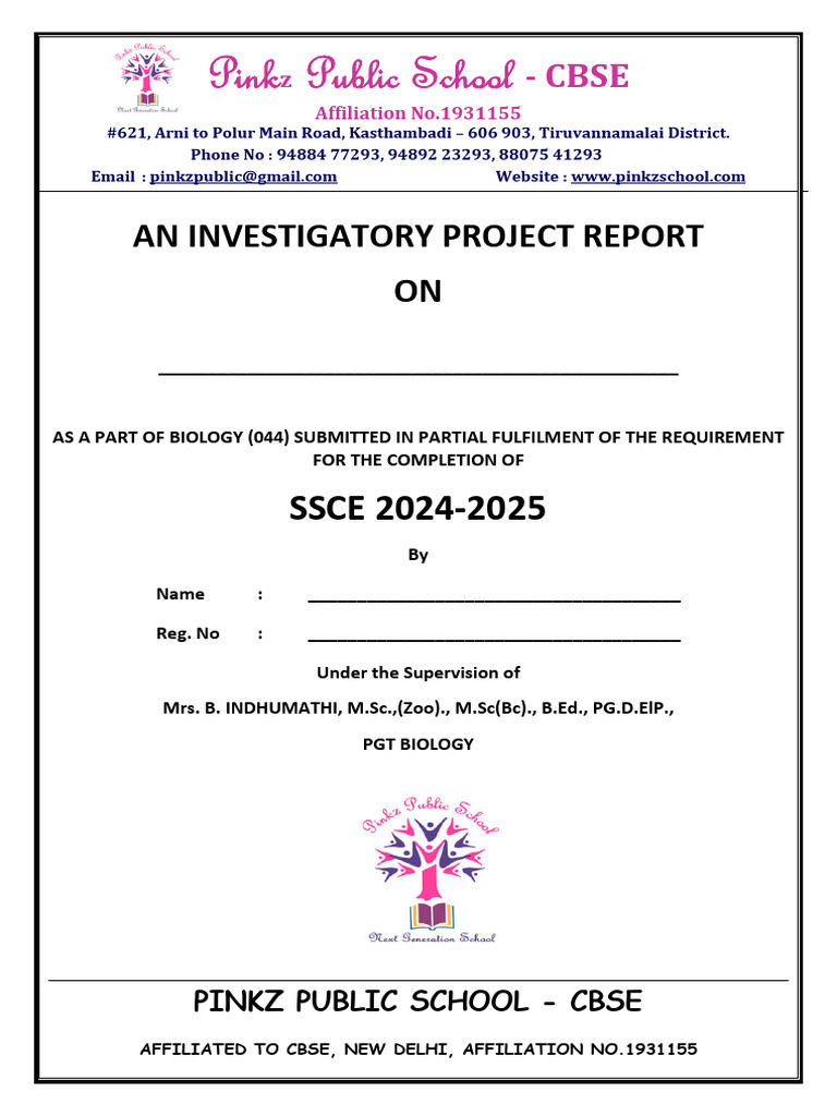 An Investigatory Project Report - Original | PDF | Qualifications | Schools