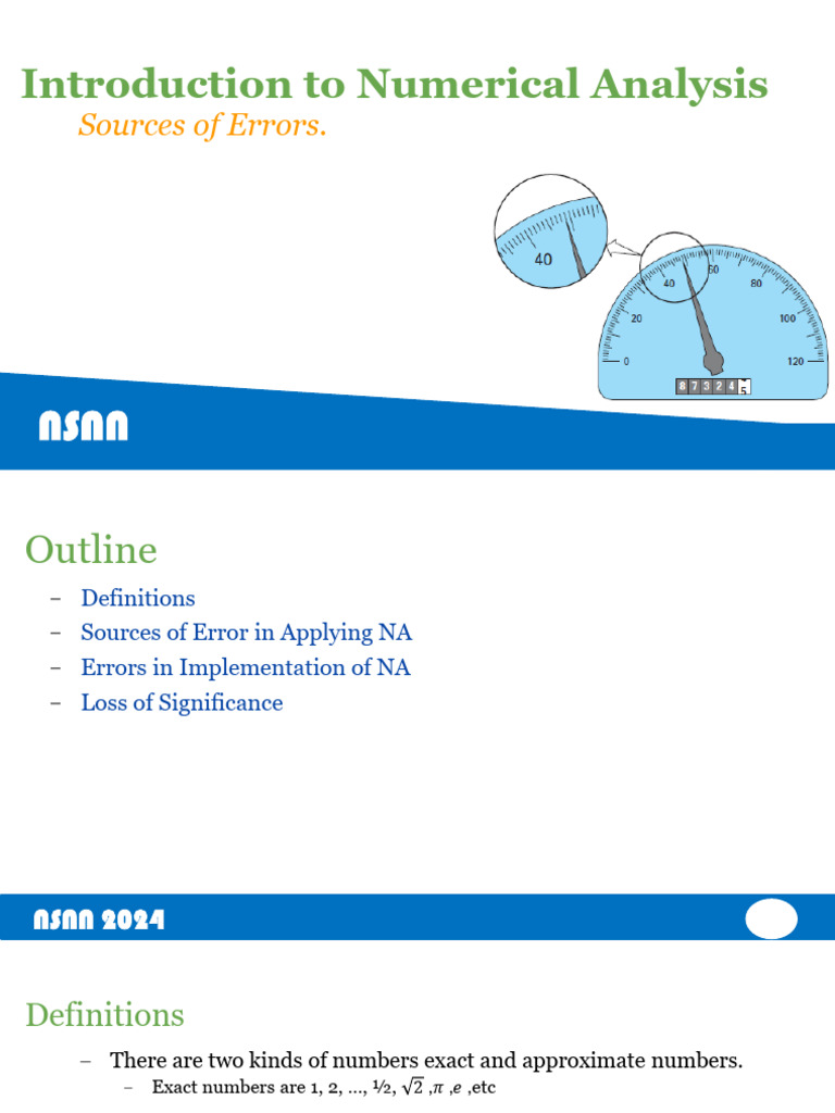 Week2_Chapter 1 Part 2 NA | PDF | Numerical Analysis | Error