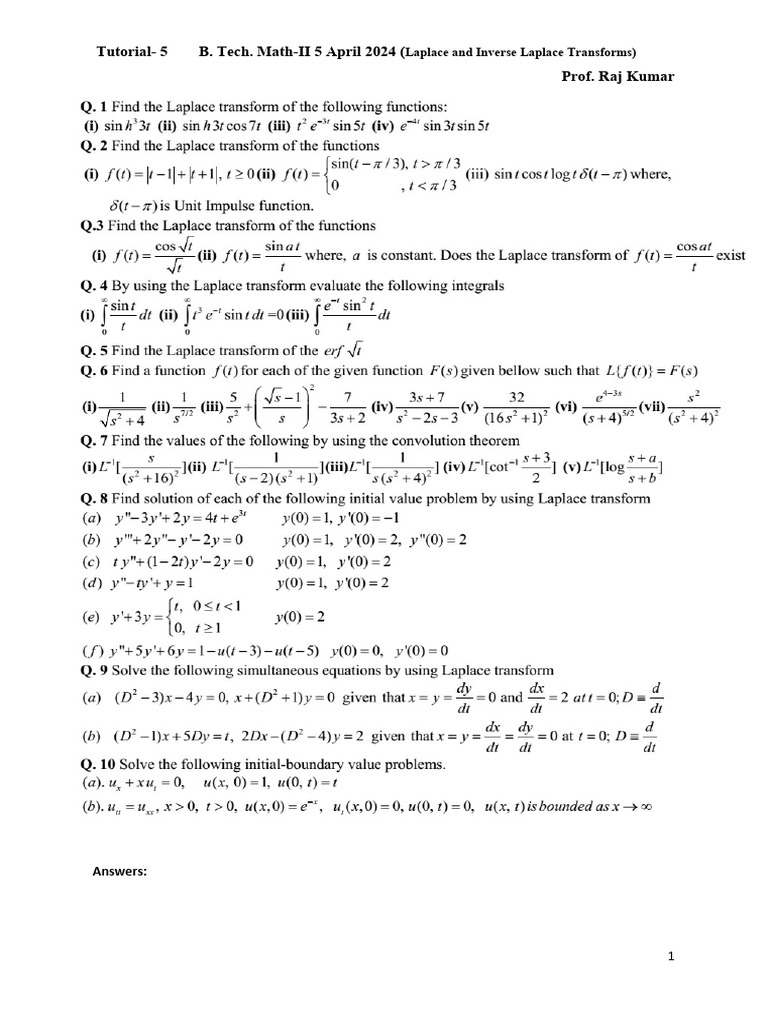 Tute 5 Lalplace_sem II_april 2024 | PDF