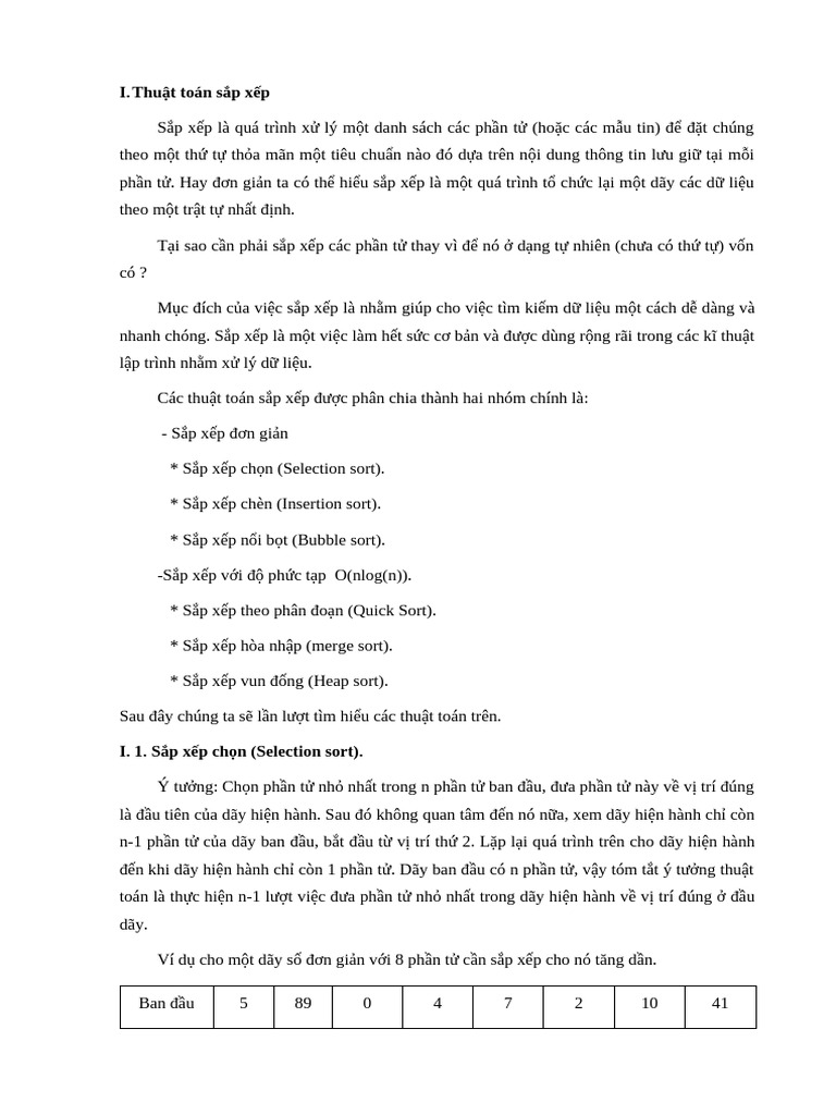Thuật toán sắp xếp | PDF