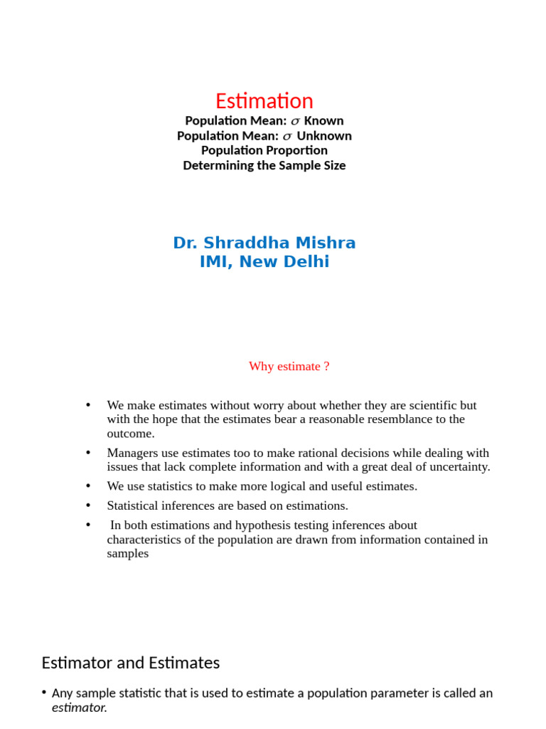 Interval Estimation | PDF | Estimator | Bias Of An Estimator