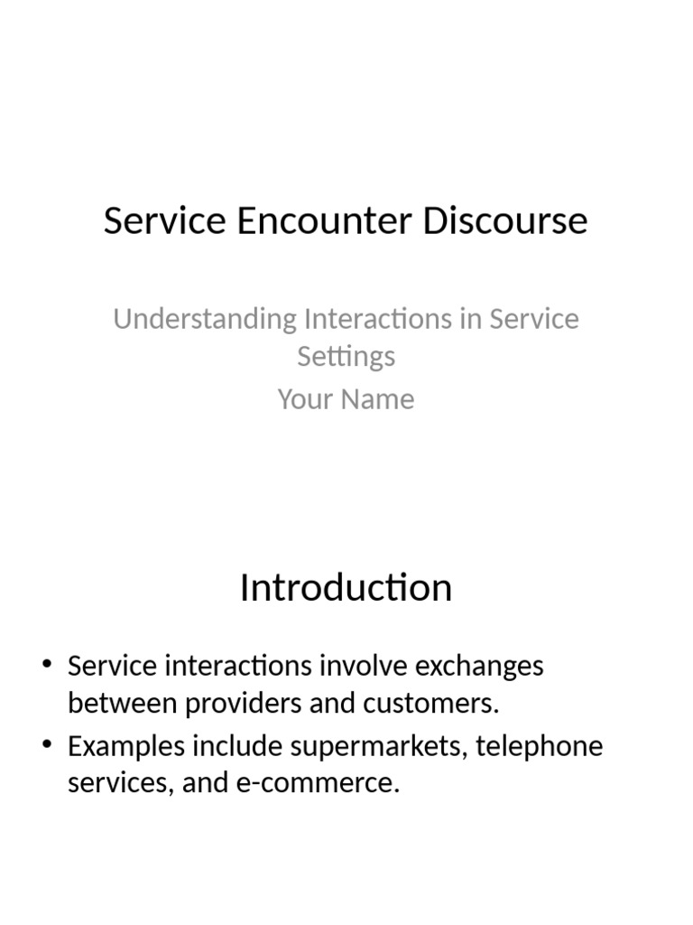 Service Encounter Discourse | PDF