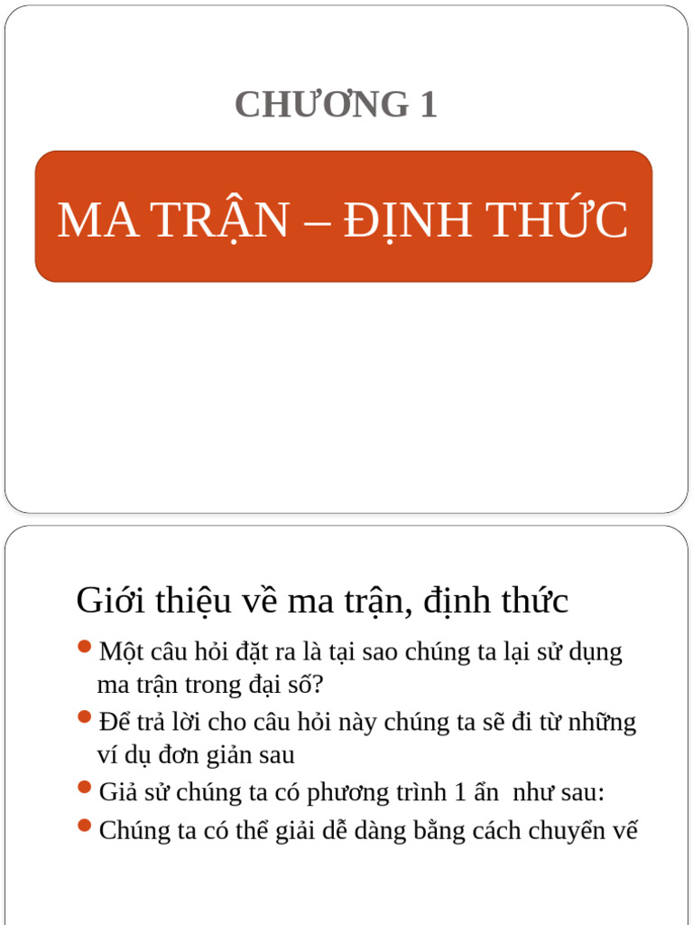 Dai So - 1. Ma Tran - Dinh Thuc (6t) | PDF