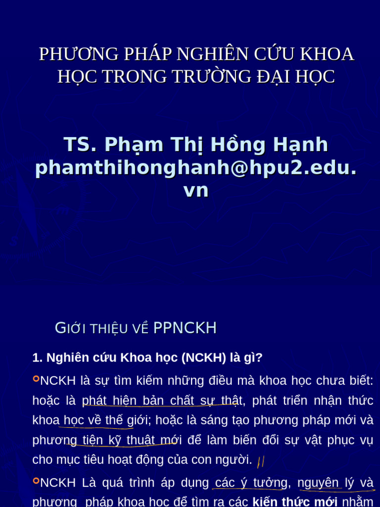 PPNCKH TRONG GDDH_ PP | PDF