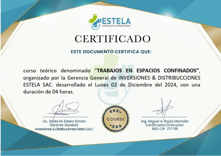 Caycho Orozco Nilo Manuel - T. Espacios Confinados | PDF