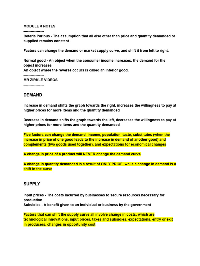 Module 3 Notes | PDF | Economic Surplus | Demand Module 3 Notes | PDF | Economic Surplus | Demand