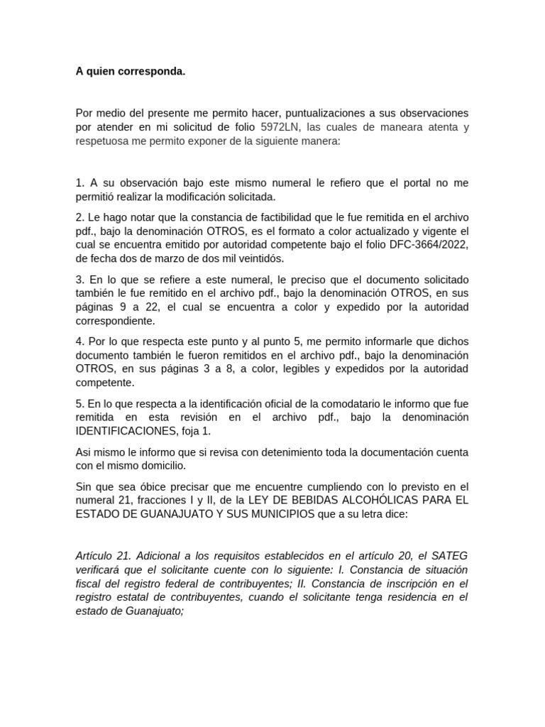 A Quien Corresponda | PDF