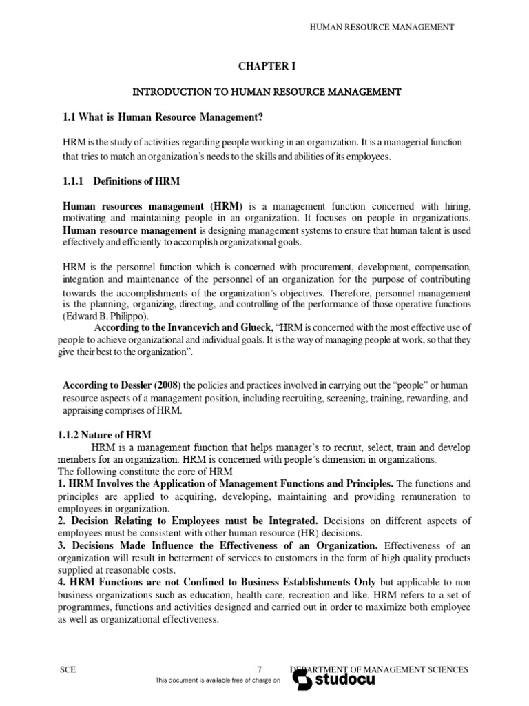 HRM Notes | PDF | Human Resource Management | Human Resources