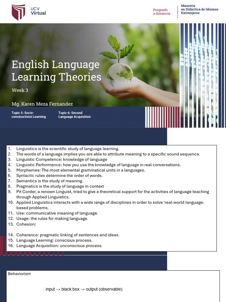 Week 3 - Socio-Constructivist Theory - Innateness - Class Presentation | PDF | Linguistics ...