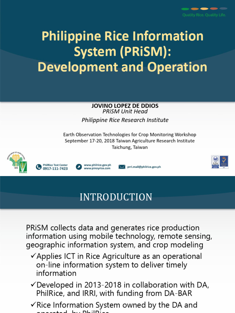 Philippine Rice Information System PRISM | PDF | Mindanao