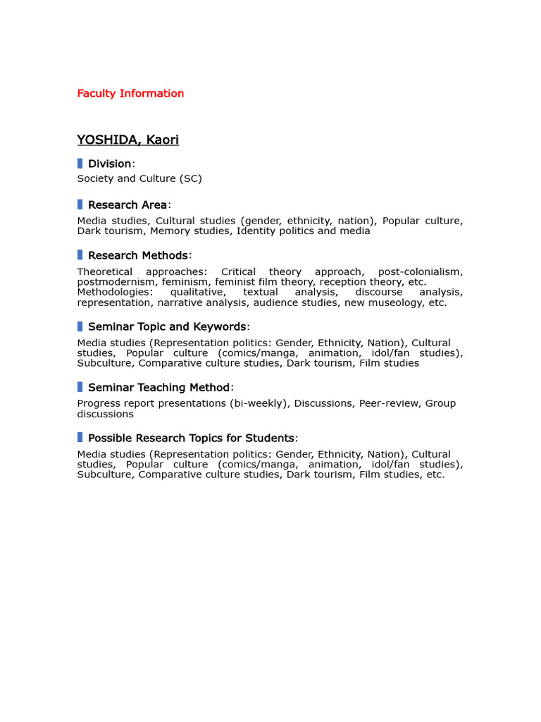 立命馆-媒体研究 Yoshida Kaori | PDF