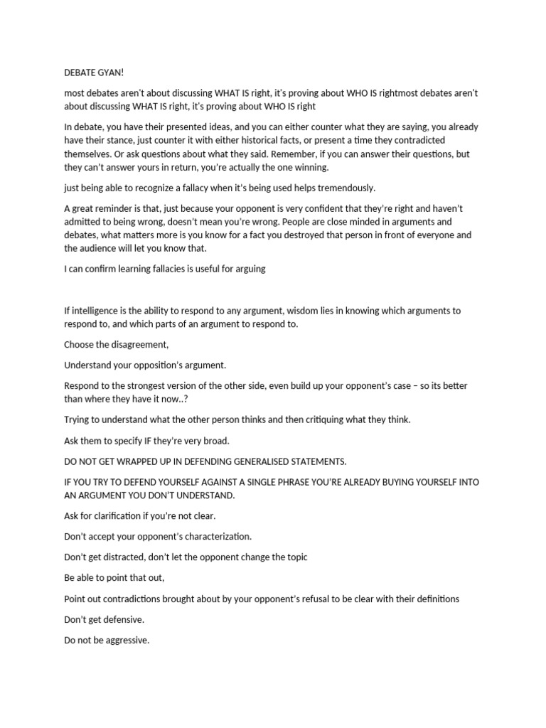 How To DEBATE Effectively | PDF | Fallacy | Argument