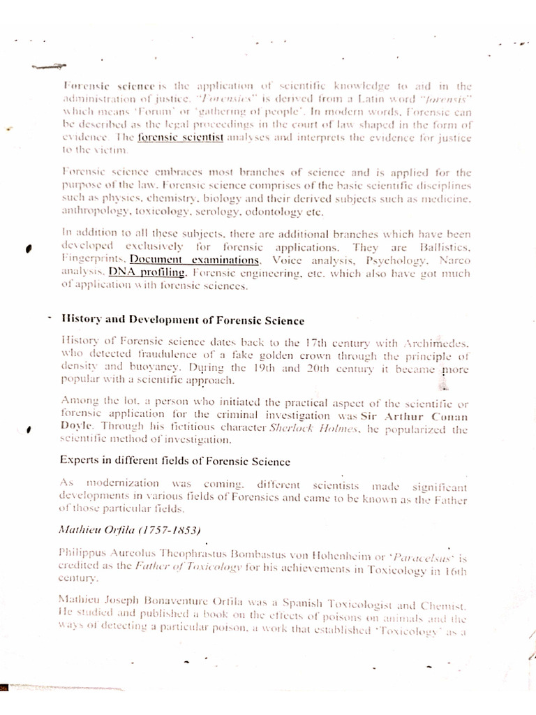 History and Development of Forensic Science | PDF